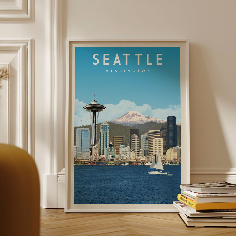 Seattle, Washington Vintage Wall Art Travel Poster | Vintaprints
