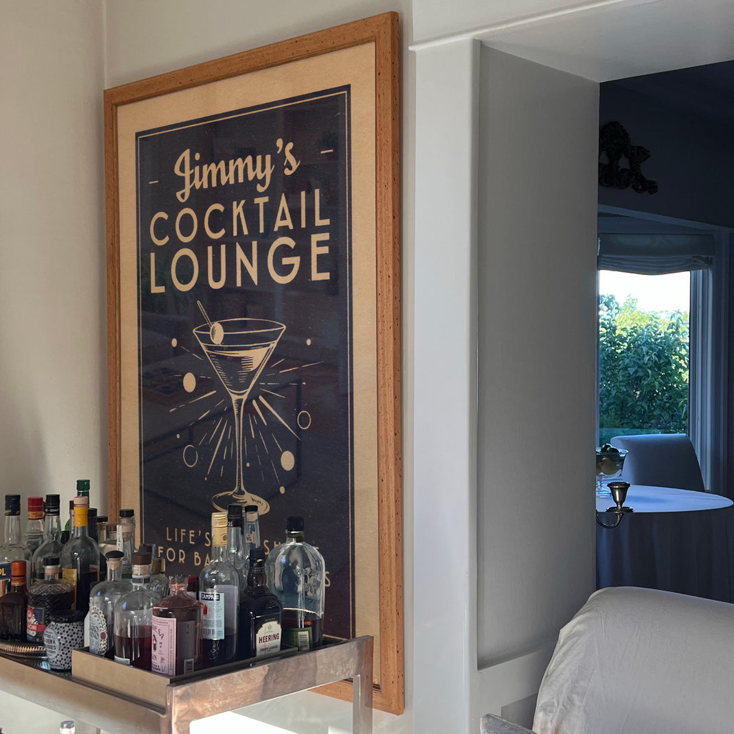 Female Cocktail Lounge - Personalized Cocktail Bar Poster – Vintaprints