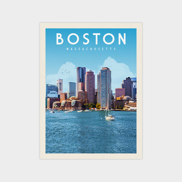 Boston, Massachusetts Vintage Wall Art Travel Poster | Vintaprints