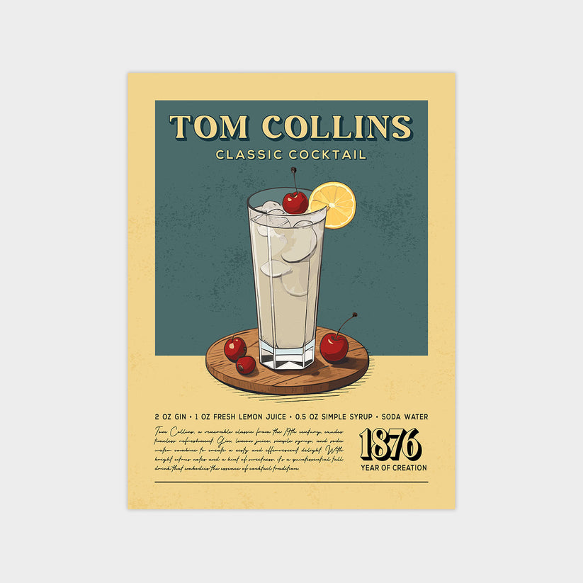 Tom Collins - Classic Cocktail Poster – Vintaprints