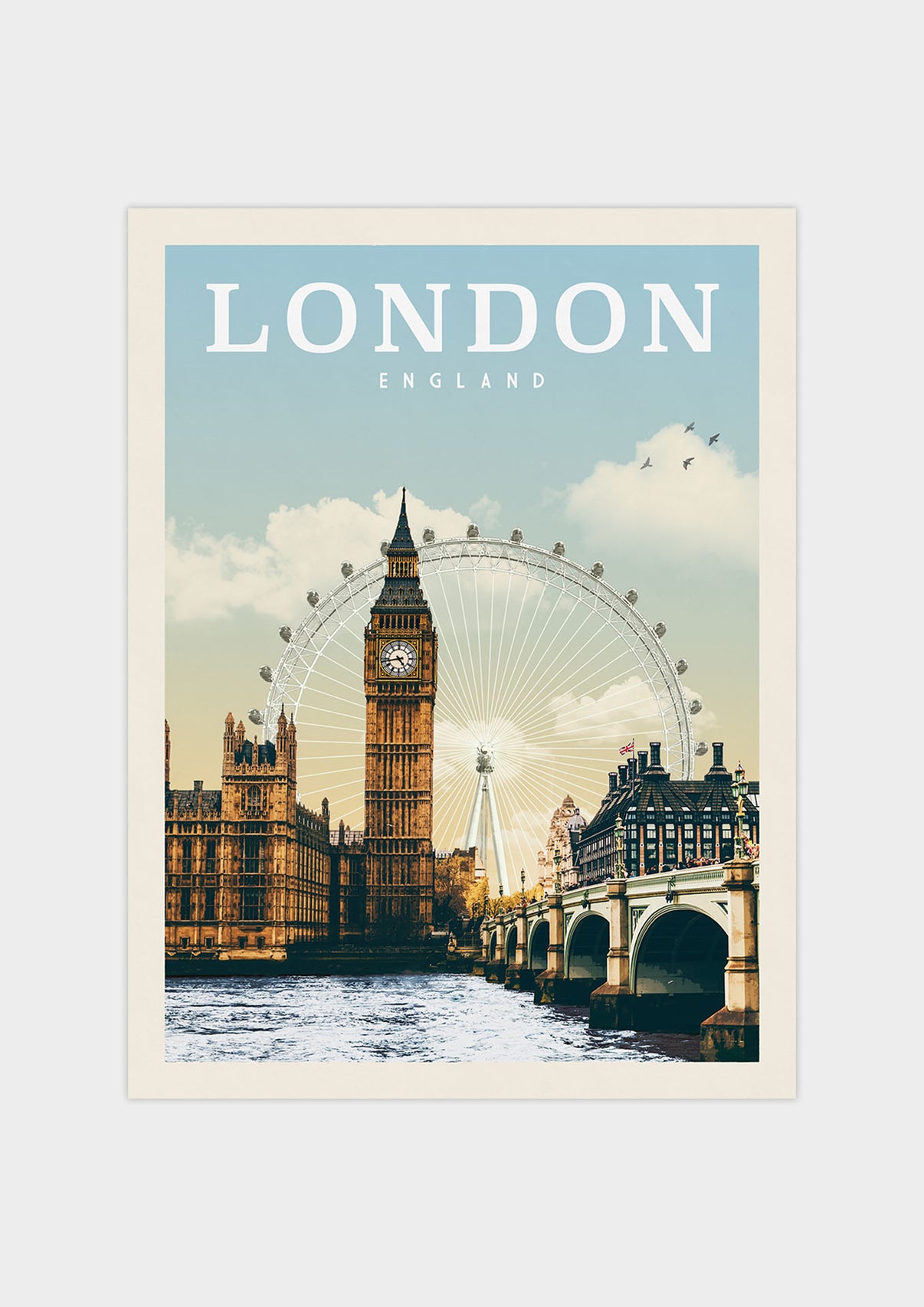 London, England Vintage Wall Art Travel Poster | Vintaprints