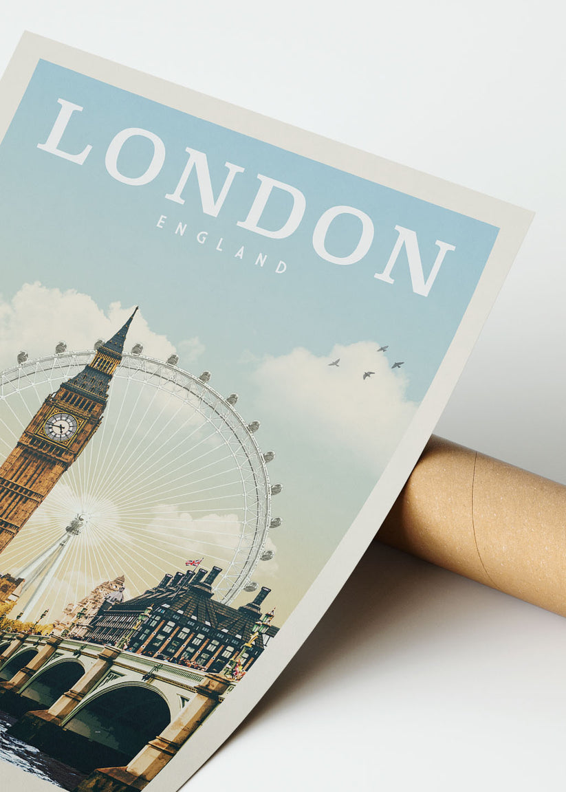 London, England Vintage Wall Art Travel Poster | Vintaprints