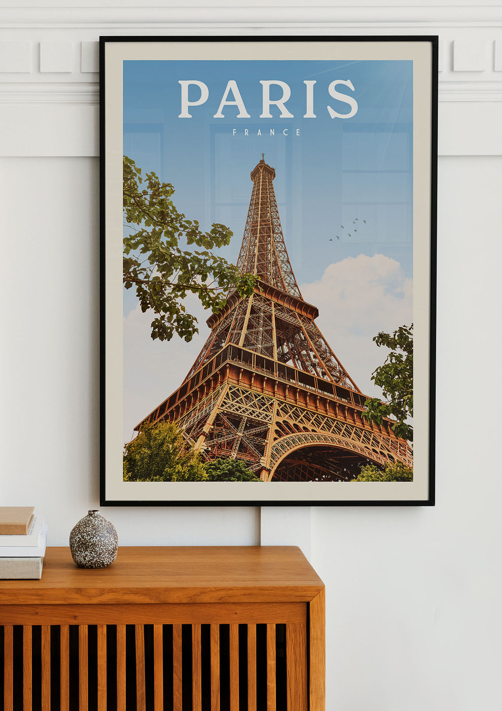 Eiffel Tower Paris, France Vintage Wall Art Travel Poster | Vintaprints